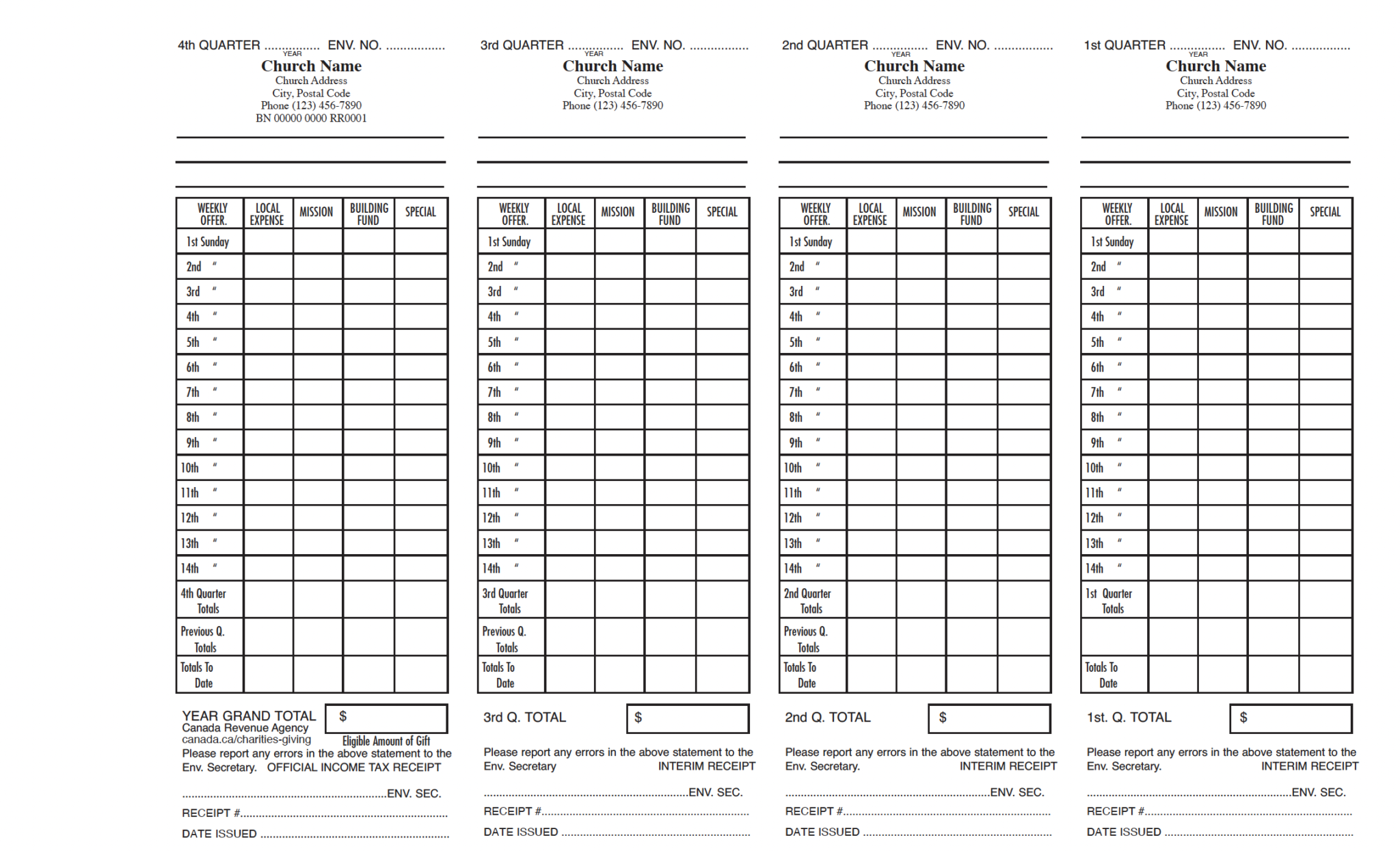 Church Supplies – Post Church Envelopes